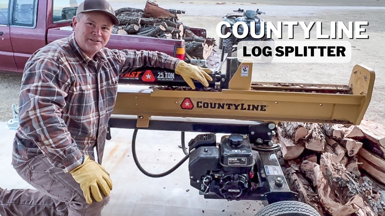 COUNTYLINE 25 TON LOG SPLITTER | Cut, Gather & Split - YouTube