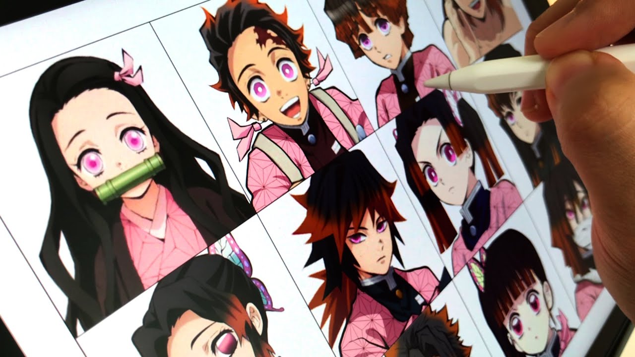 Drawing Demon Slayer Crop in Nezuko Styles 【Kimetsu No Yaiba】 - YouTube