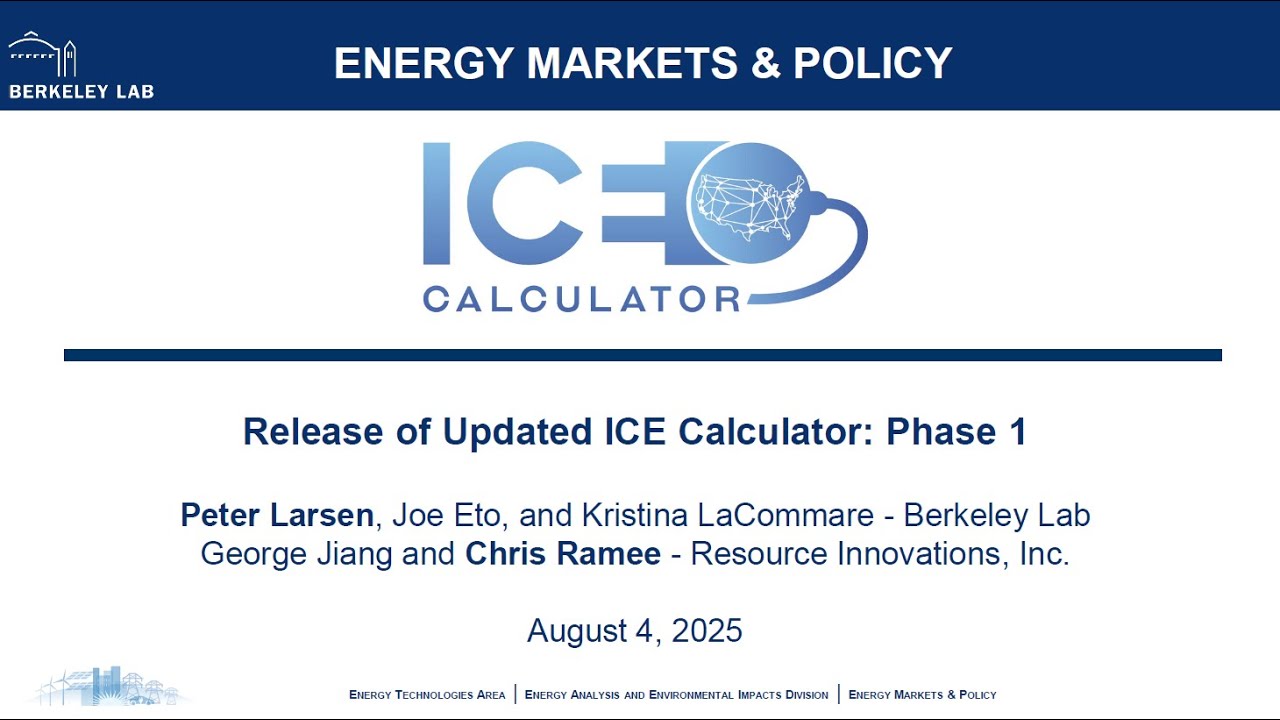 Release of Updated ICE Calculator: Phase 1 - YouTube