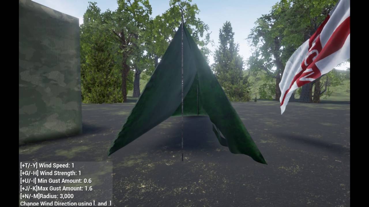 UE4 WIP Cloth Physics Tent Pack - YouTube