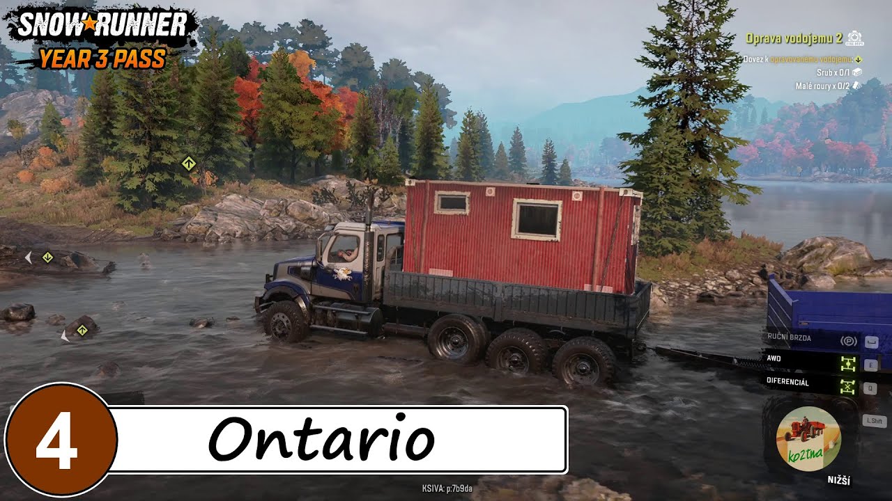 SnowRunner year 3 pass - Ontario #4 - oprava vodojemů a mostu - YouTube