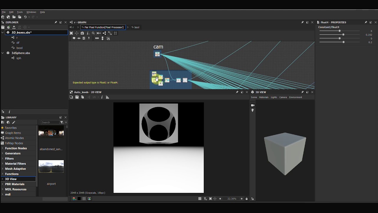 3D boolean operation in Substance Designer - YouTube
