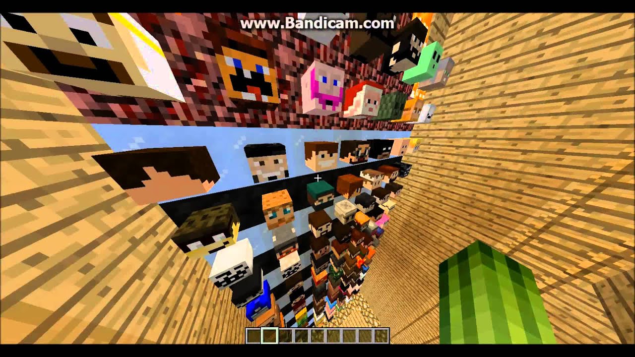 116 Minecraft Youtuber heads!! - YouTube