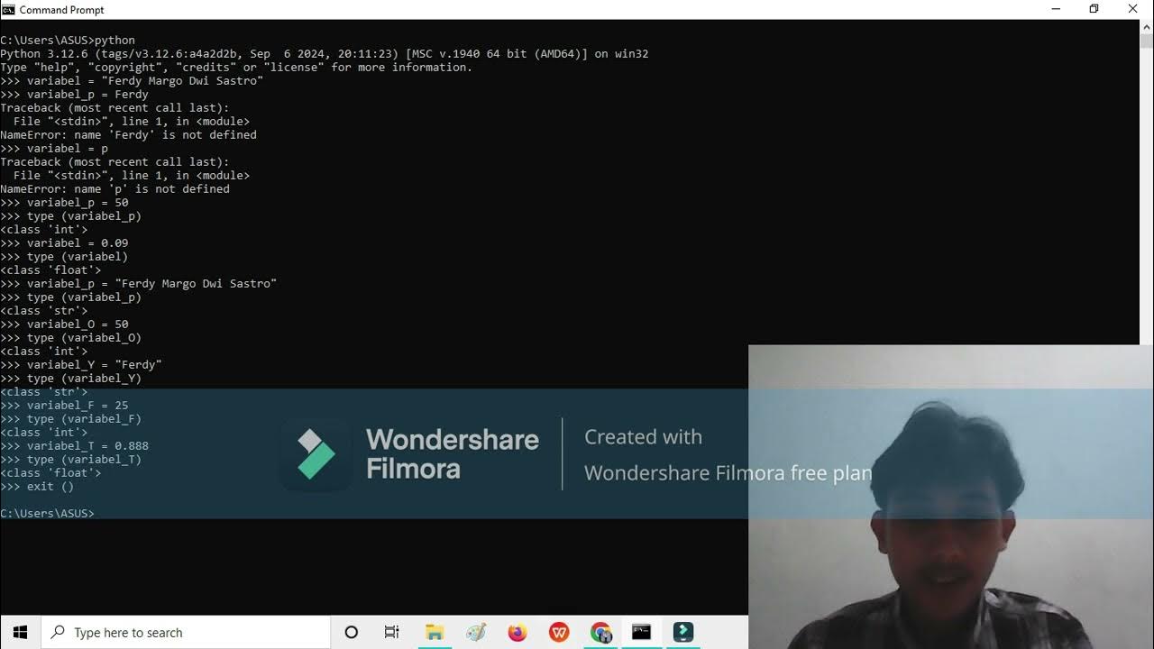 Penerapan teori python dengan menggunakan CMD dan program Python. - YouTube