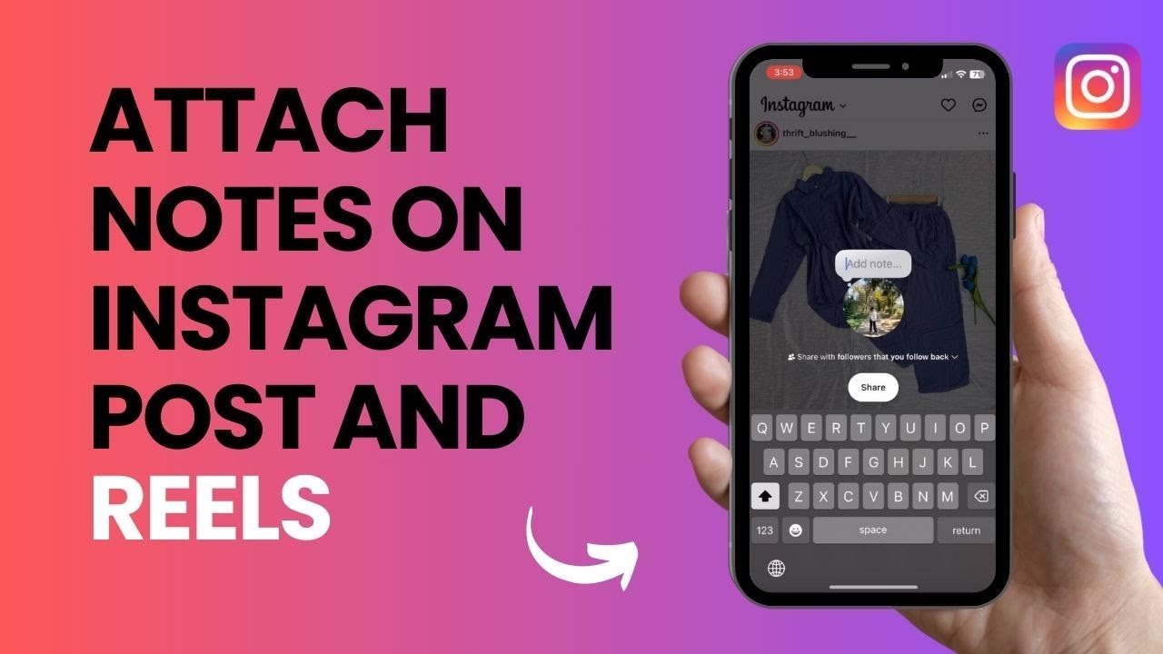 How to Attach Note On Instagram Posts and Reels - YouTube