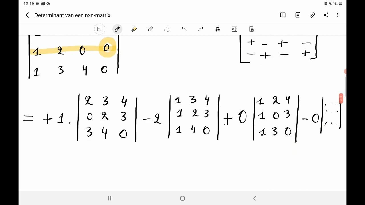 Determinant van een 4x4-matrix - YouTube