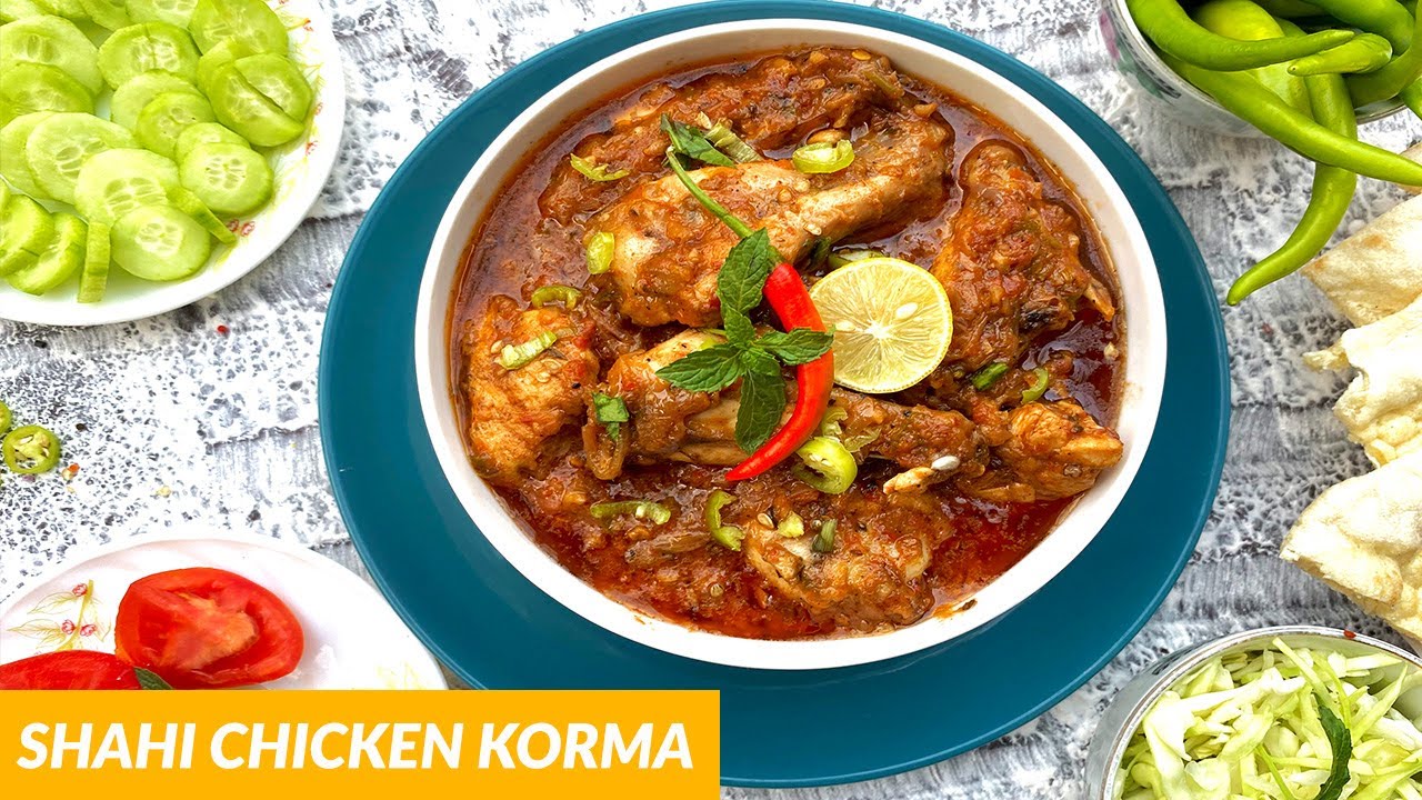 Shahi Chicken Korma Recipe | Degh Style Chicken Korma | Hayas Kitchen ...