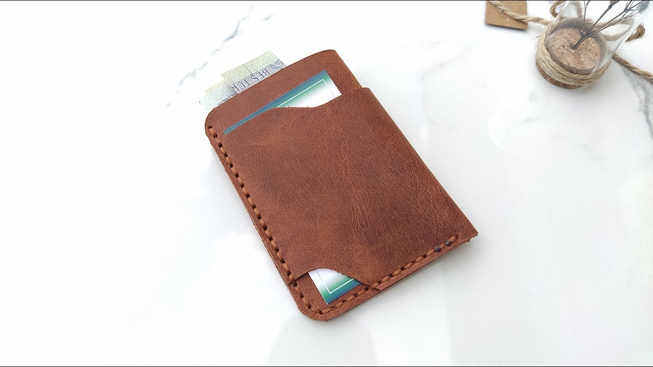 Minimalist Leather Wallet Pdf Pattern - Slim Card Holder Template - YouTube