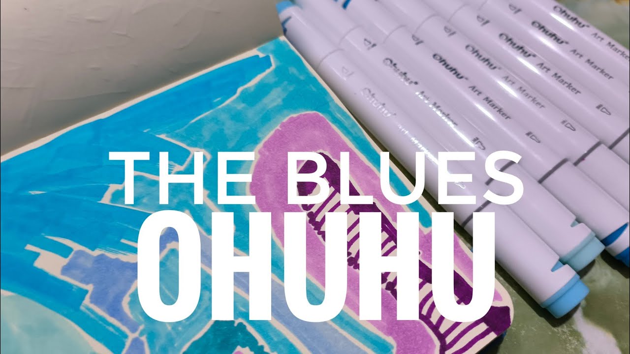 Ohuhu markers drawing with most of the blues 💙💙💙 - YouTube