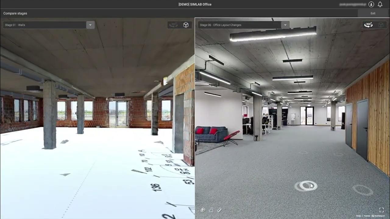 STAGES - Compare view / Split screen / Matterport scans / 3D models & BIM - YouTube