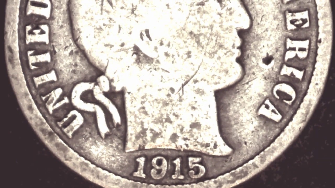 1915 BARBER DIME: NO MINT MARK, $3 IN AVERAGE CIRCULATED CONDITION ...