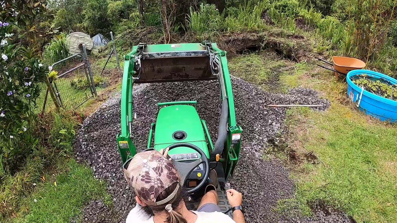 Spreading and Grading Gravel w/ only a tractor bucket-John Deere 2506 ...