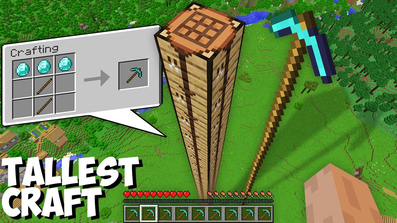 Never CRAFT ITEMS in this CURSED TALLEST CRAFTING TABLE in Minecraft ...