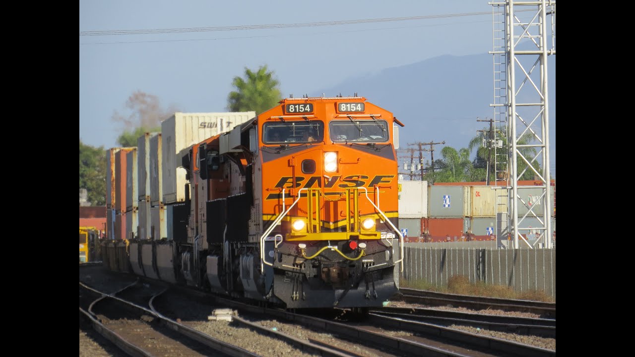 BNSF Train Action in Fullerton, CA. Mid Train DPU's, Endless Action ...