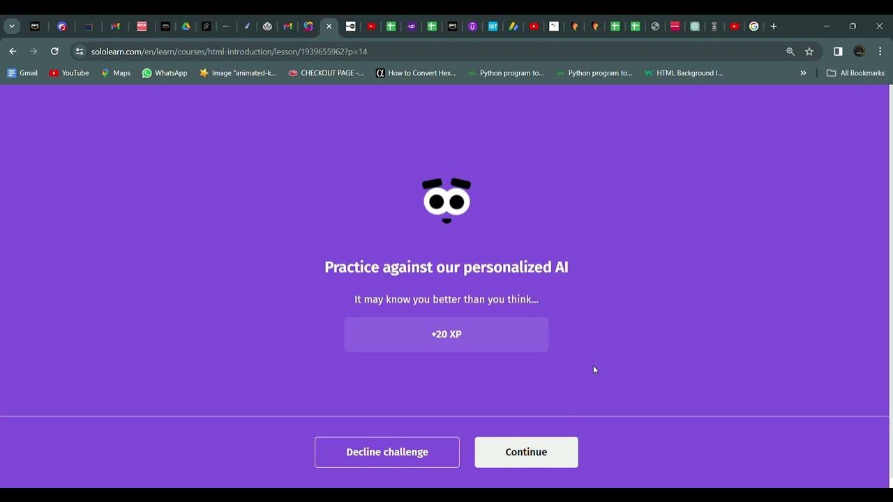 06 Ai Generated Practice Introduction To Html Sololearn Youtube