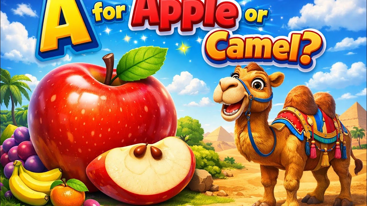 A for apple || C for Camel | Apple poem | Kids learning poem - YouTube
