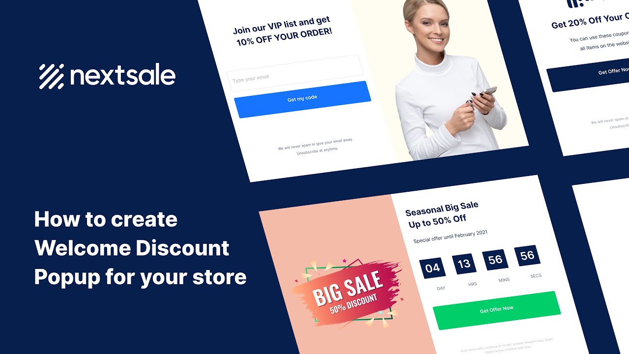 How to create a Welcome Discount Pop ups for your store - YouTube