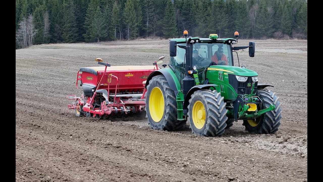 John Deere 6155R | Väderstad Rapid 300C | Såing i Skjelstadmark - YouTube