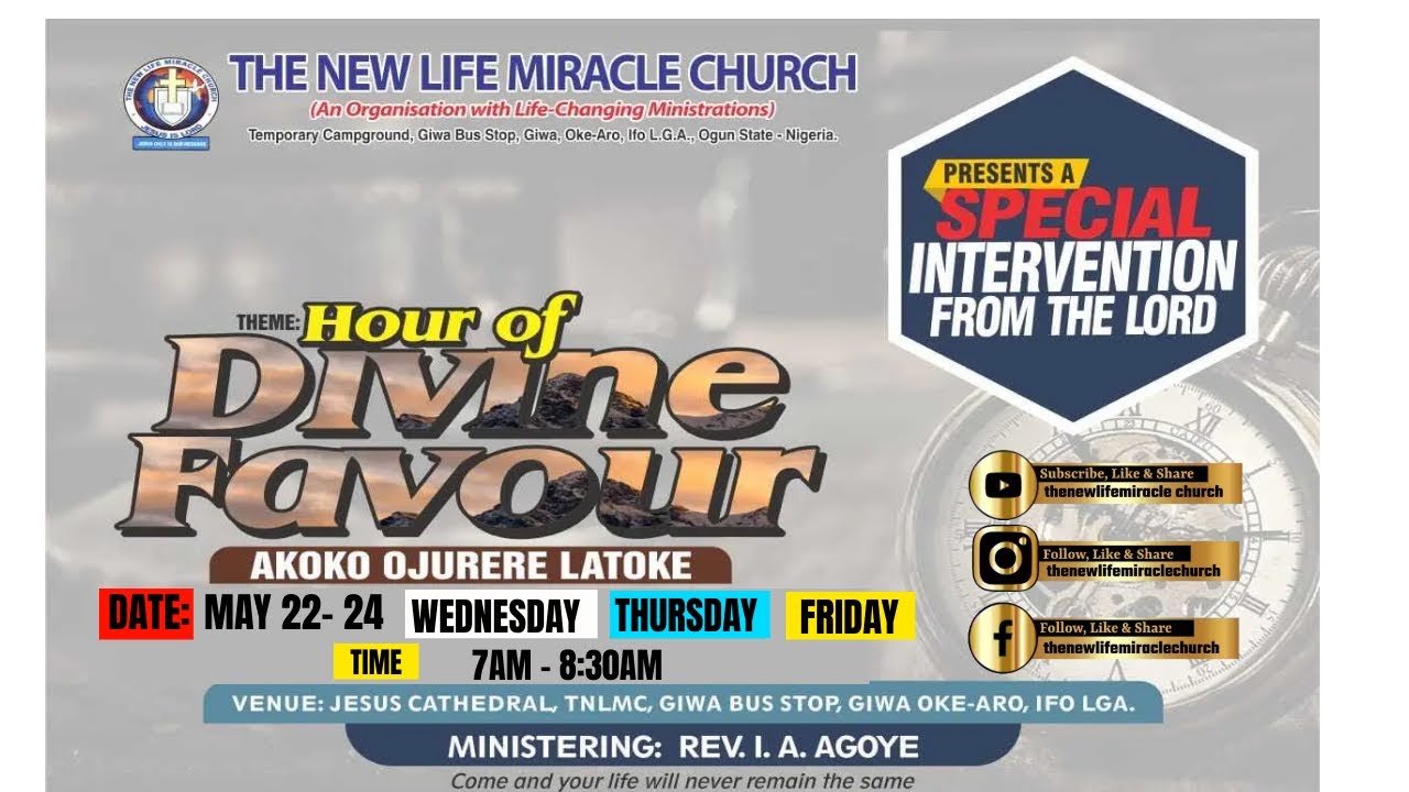 HOUR OF DIVINE FAVOUR 22, MAY 2024 || Ministering: Pastor Adegoke - YouTube