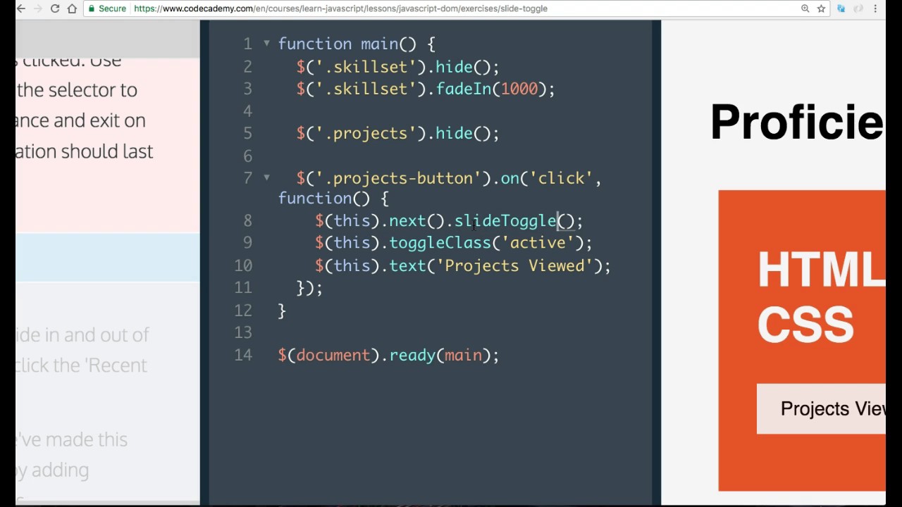 Learn Javascript Slidetoggle Javascript And The Dom Youtube 3736