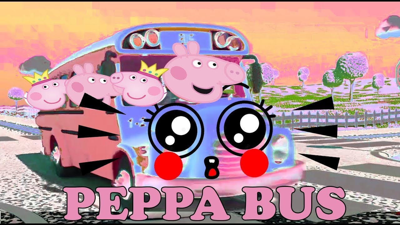 PEPPA BUS | (PEPPA PIG) Wheels on the Bus Go Round and Round ...