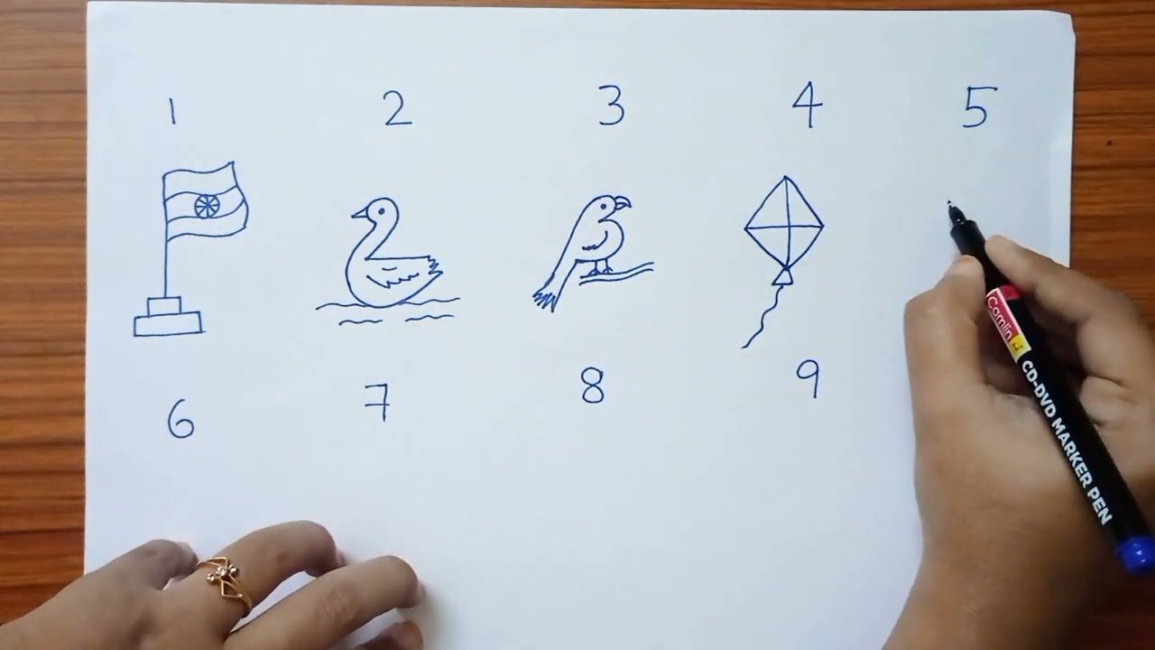 How to turn numbers into drawings from 1 to 10 - YouTube