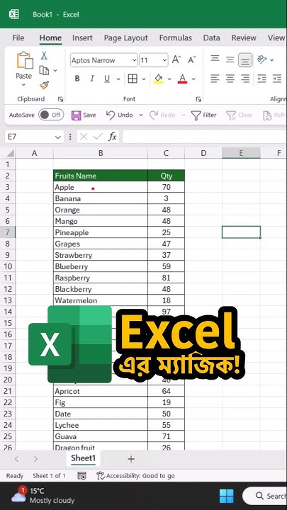 Microsoft Excel Time Saving Tips! (198) #excelbangla #excelshorts - YouTube