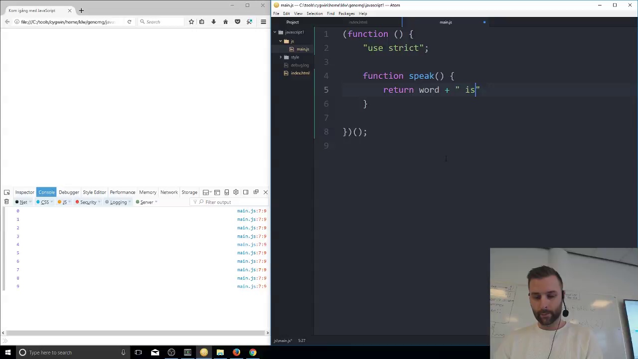 Genomgång javascript1 kmom01 - YouTube