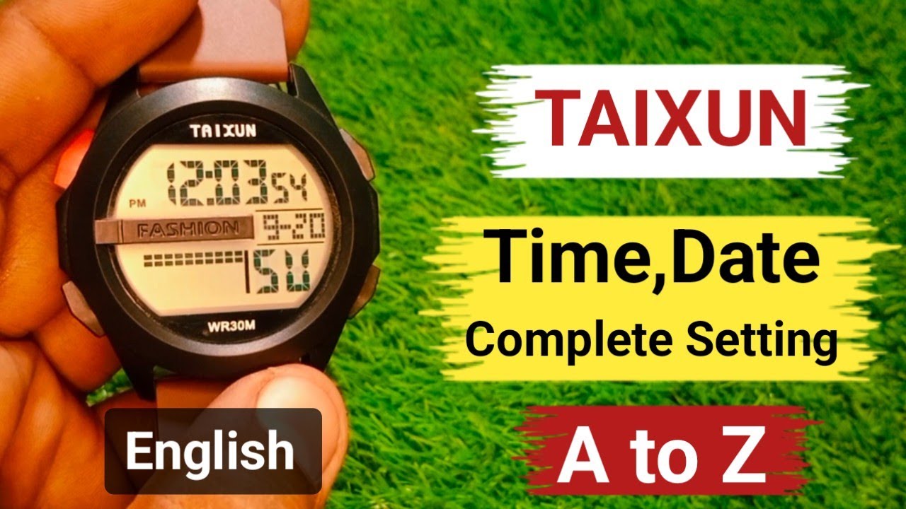 How to Set Time & Date Taixun Digital Watch | In English | Saeedi Watch ...