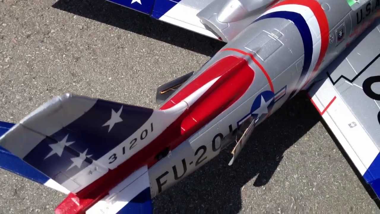 90mm EDF F-86 exceed RC nitroplanes 2nd fly - YouTube
