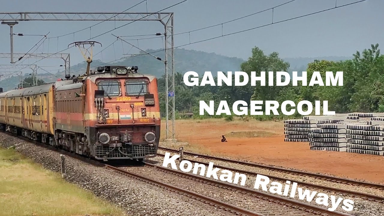 Thundering Gandhidham Nagercoil Express | Speeding train - YouTube