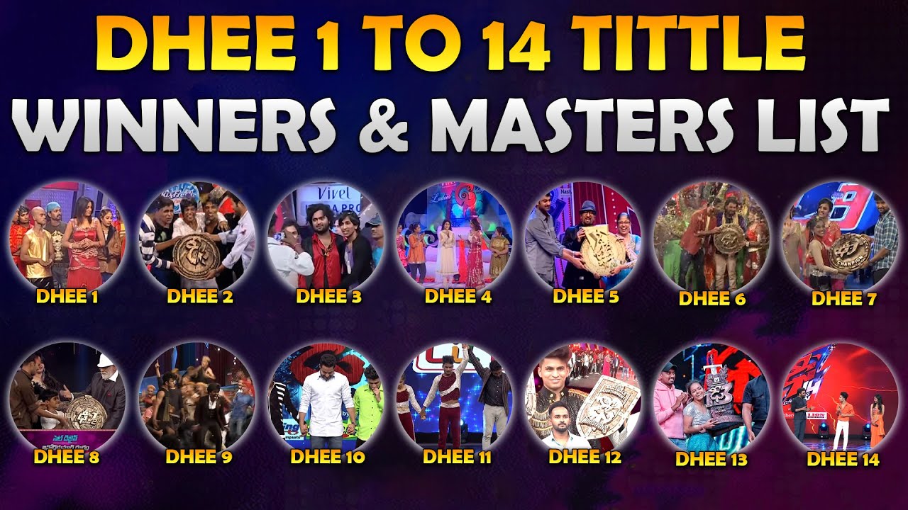 Dhee 1 to 14 All Season Title Winners & Chreographers List || Dhee All ...