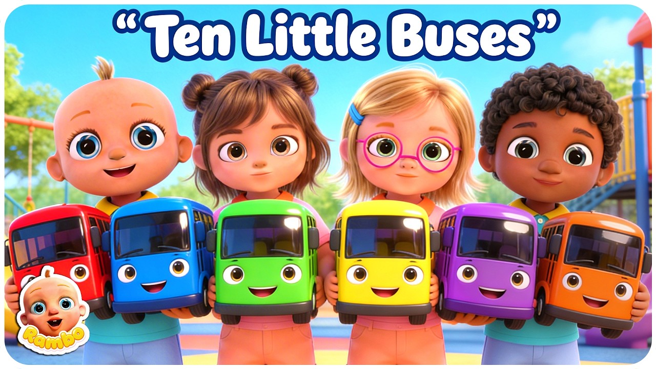 NEW Ten Little Buses 🚌 | Number Song for Kids - Sing Along | EP 3 ...