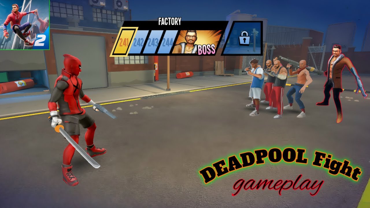 DEADPOOL FIGHTING GAMEPLAY with boss | spider fighter 2 - YouTube