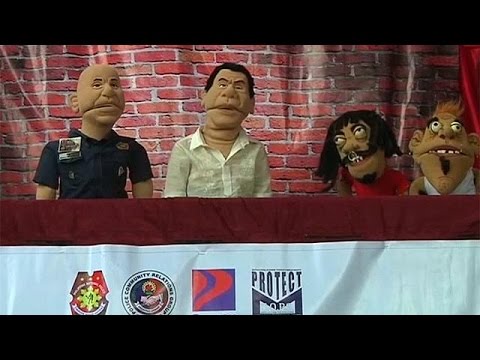 Philippines police turn to puppets in the war on drugs - YouTube
