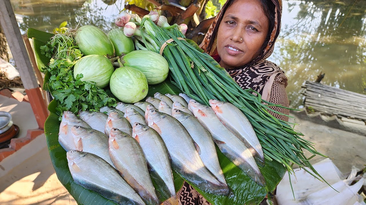 Village Food Best Easy Cooking Foli Fish Brinjal Recipe বেগুন নতুন ...