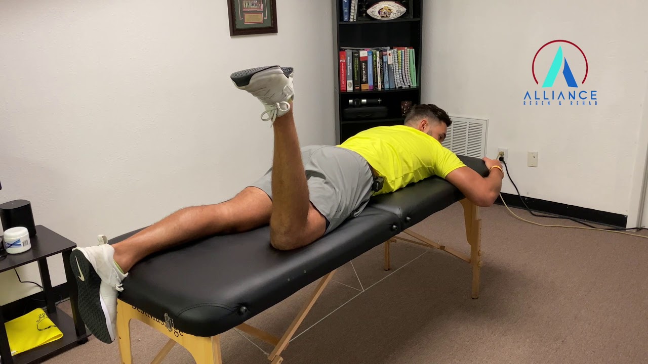 Prone Leg Ext Leg Bent - YouTube