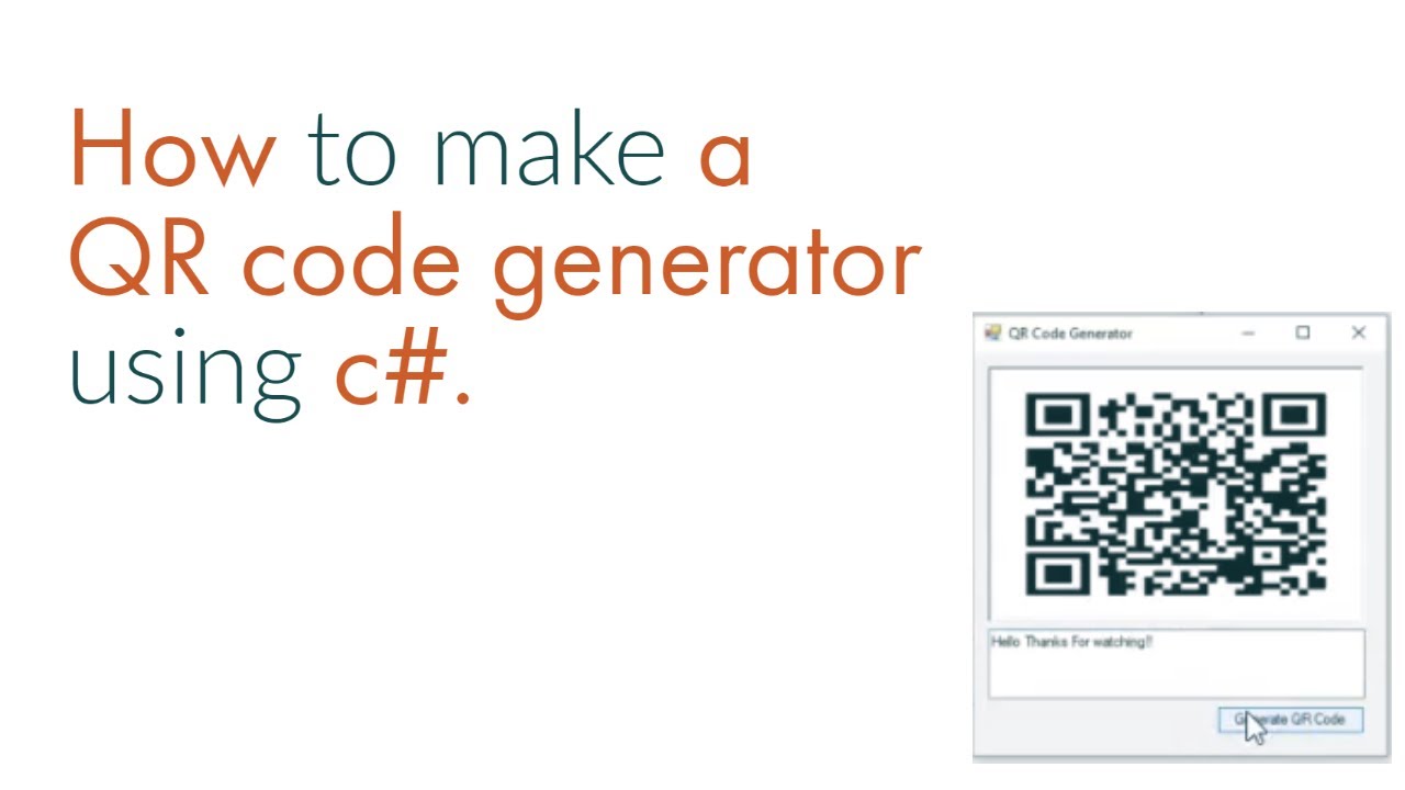How to make a QR Code Generator using C# - YouTube