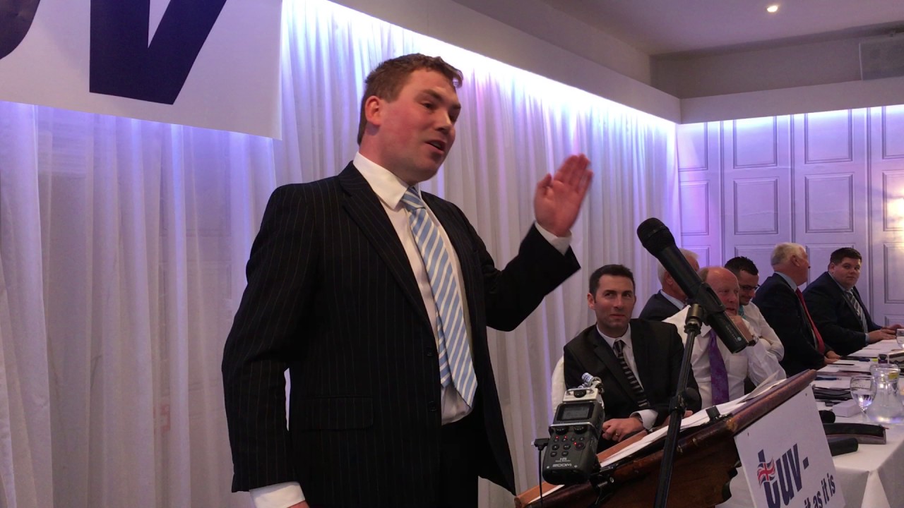 TUV press officer Samuel Morrison addresses conference #TUV2016 - YouTube