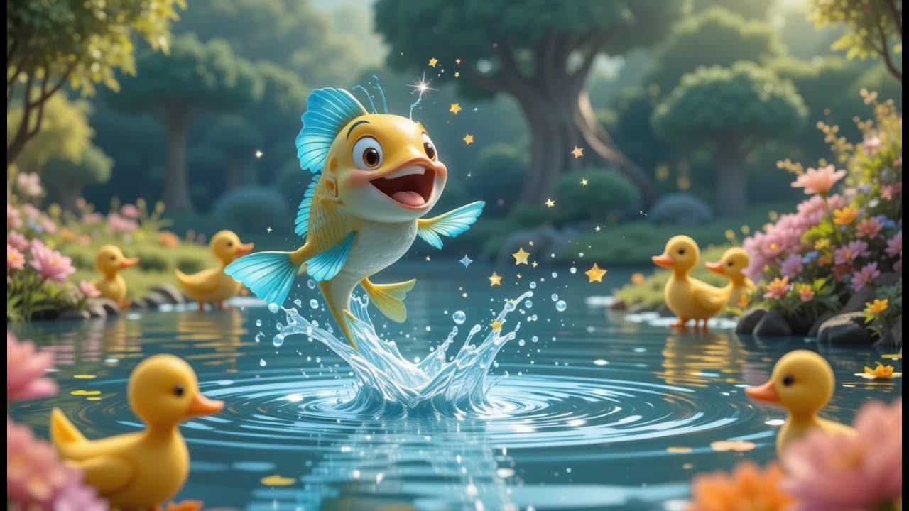 Ducks Go Quack and Fish Go Swish Rhyme Song | Popular Nursery Rhyme for ...