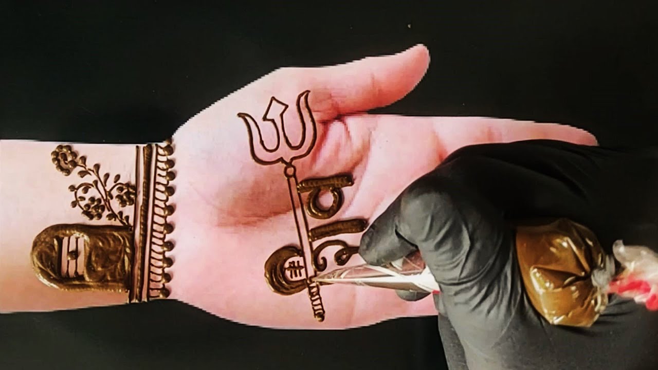 Festival Special Shivling Mehndi Design || Shiv Ji Mehndi Design ...