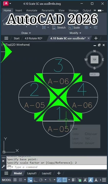 AutoCAD 2026 Scale SC. #autocad #ห้องเรียนเขียนแบบออนไลน์ - YouTube