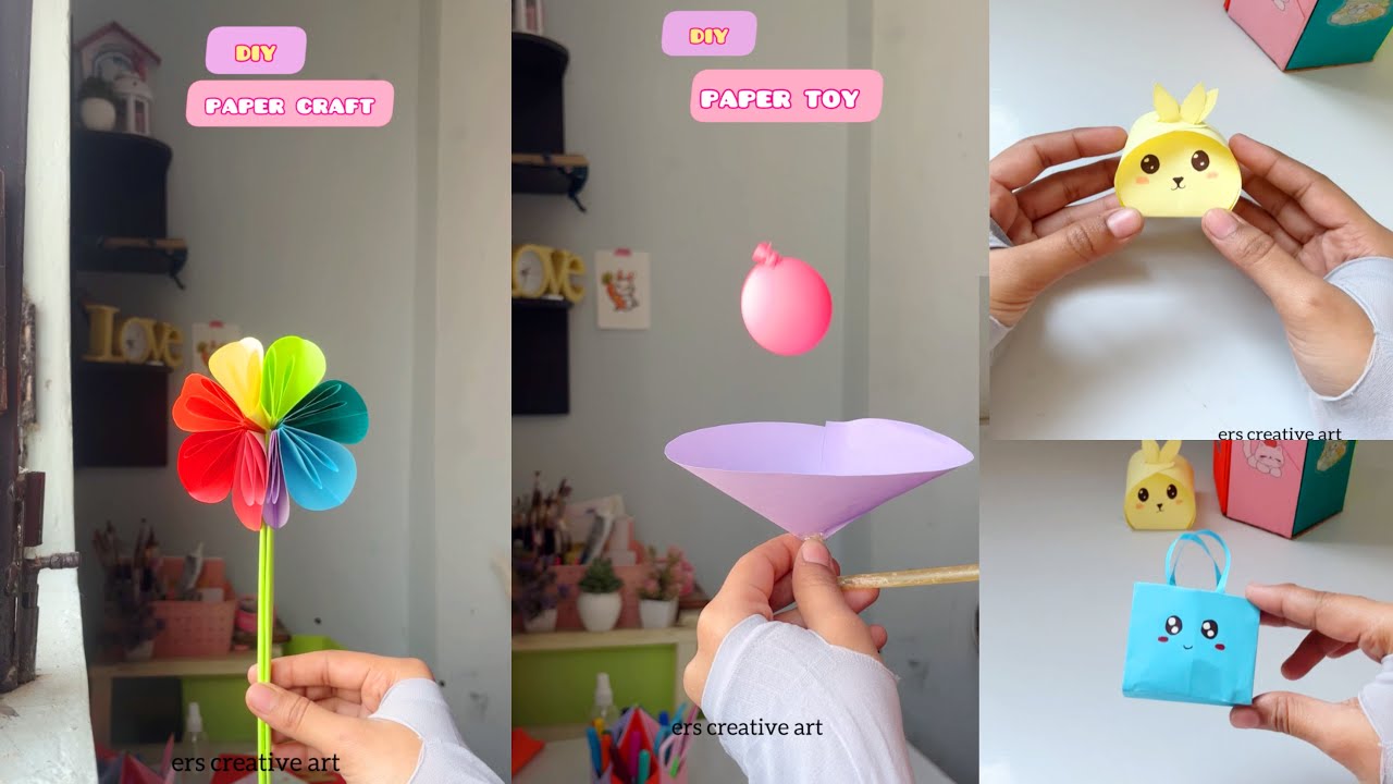 5 minute craft.paper toys|5 minutes craft ideas|easy crafts for kids|5 ...