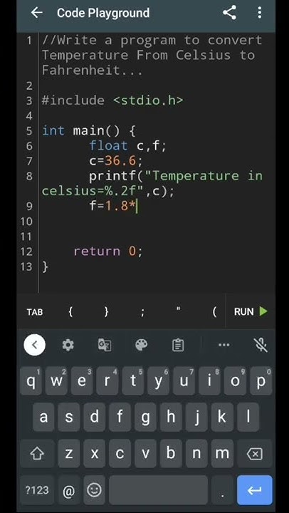 #4 Convert Temperature From Celsius to Fahrenheit Program in c language #shorts - YouTube