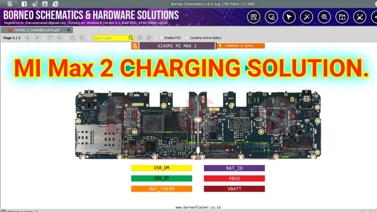 Mi Max 2 charging problem | mi Max 2 charging solution | mi Max 2 charging borneo schematic ...