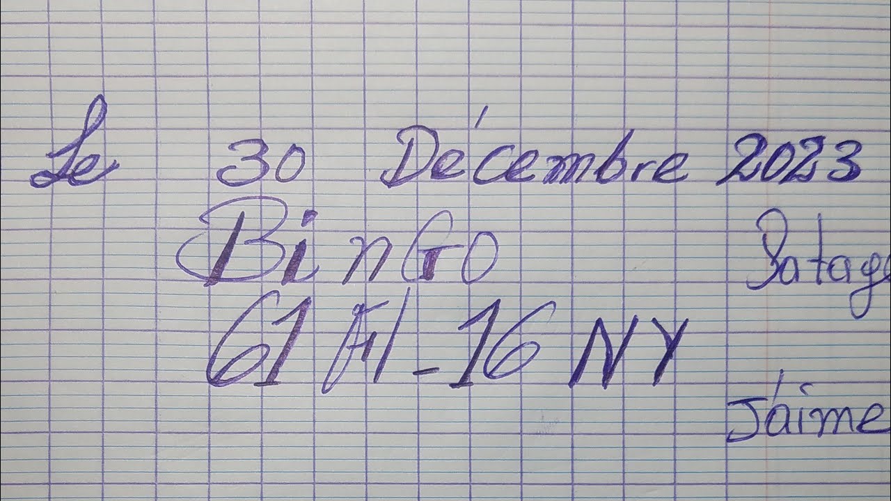 Croix Du Jour 30 Décembre 20023/Bèl Boul Cho pou Jodi a(BINGO 61 Fl 💯 ...