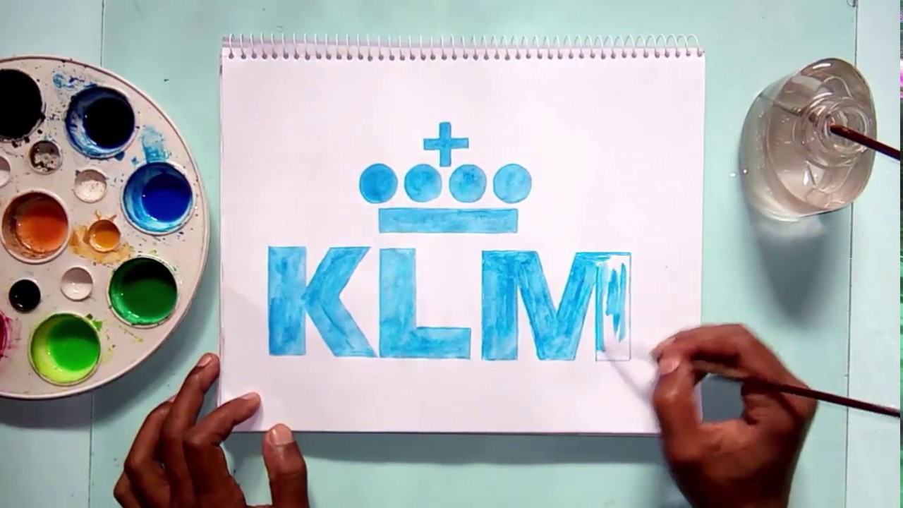 How to draw the KLM logo with watercolors - YouTube