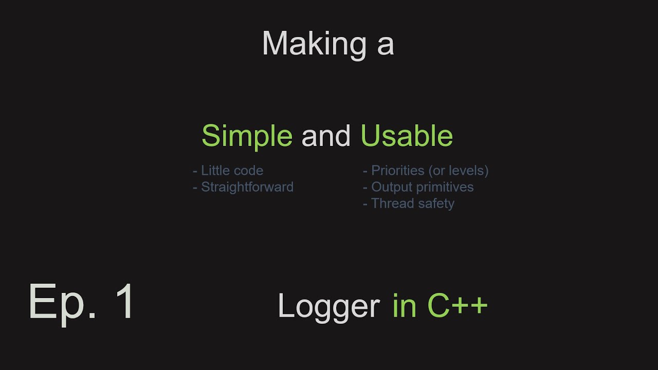 Simple Logger Ep 1 Console Logging And Thread Safety How To Make A Logger In C Youtube