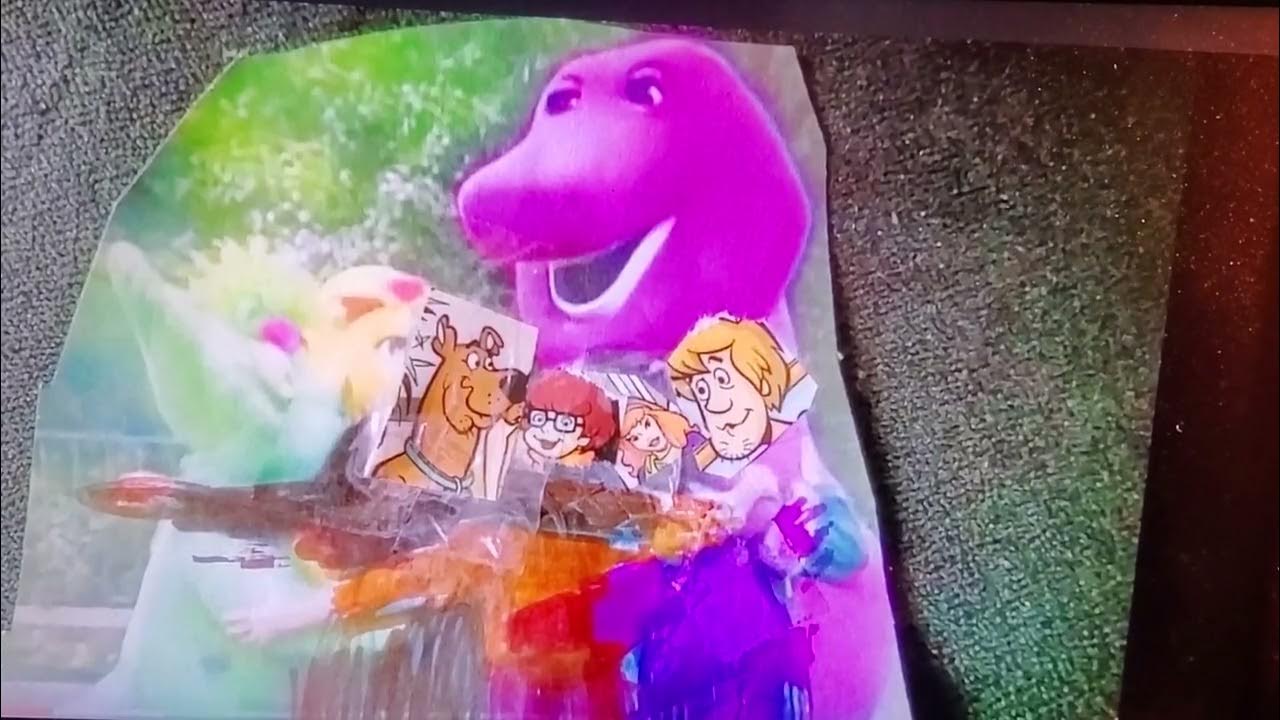 Barney group hug scenes from what a world we share around the block and Scooby Doo and Barney ...