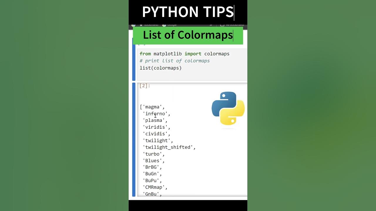 PYTHON BASIC PLOTTOING MATPLOTLIB | YouTube Shorts| Colormaps IN PYTHON #coding #viral #reels ...